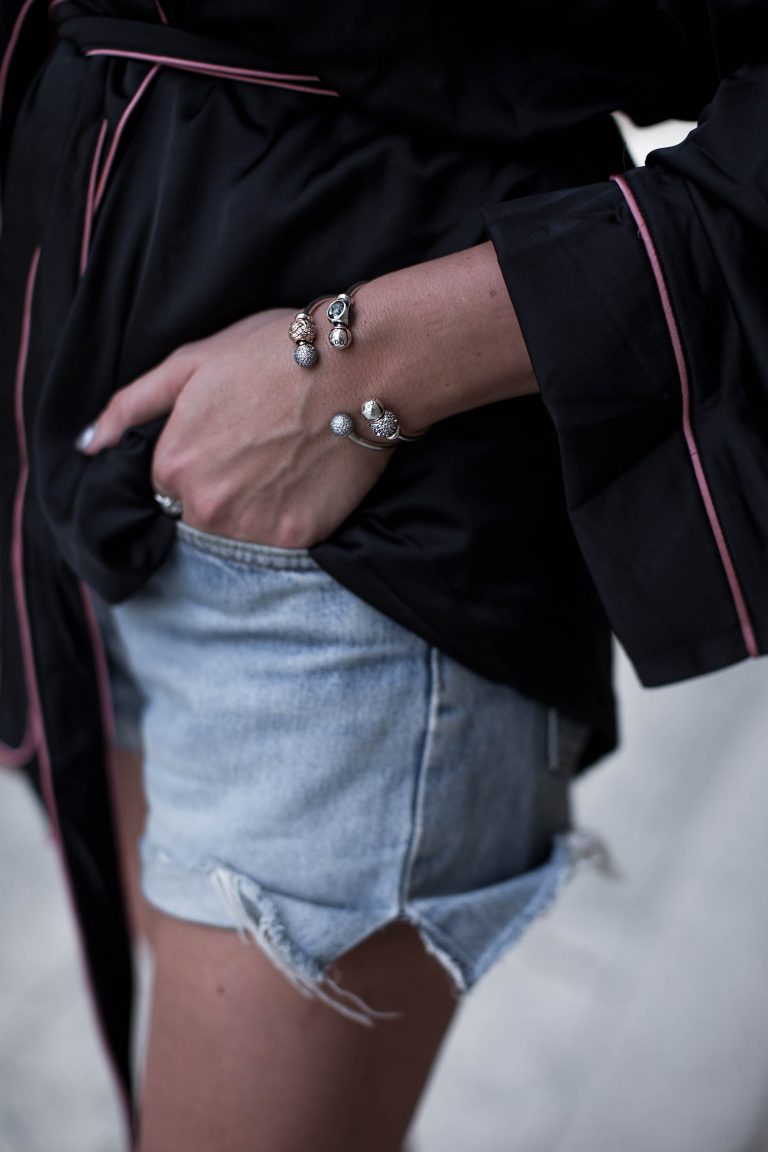 outfit: pyjama x pandora open bangle - black palms the magazine